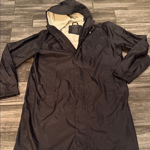 L.L. Bean | Jackets & Coats | Black Hooded Raincoat Lol Bean Long Rain ...